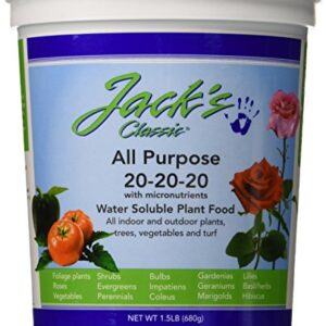 J R Peters 52024 Jacks Classic No.1.5 20-20-20 All Purpose Fertilizer