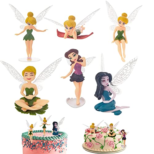 fannuoyi 6X Fairy Miniature Figurine Garden Ornament Plant Pot Craft Dollhouse Cake Decoration Supplies, Cake Topper, Party Cake Decoration Decoration