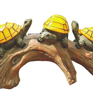 TIBLEN Solar Powered Turtles on Log Garden Decorations , Outdoor Accent Lighting LED Garden Light Decor