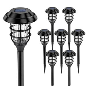 SOLPEX Solar Outdoor Lights, 8 Pack Solar Pathway Lights, Up to 10 Hrs Auto On/Off Garden Lights Waterproof, Solar Powered Landscape Lighting for Yard, Garden, Walkway-(Cold White)