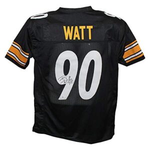 TJ Watt Autographed/Signed Pro Style Black XL Jersey BAS