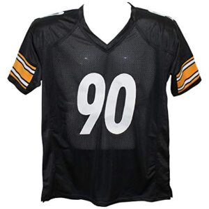 TJ Watt Autographed/Signed Pro Style Black XL Jersey BAS