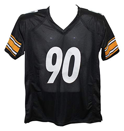 TJ Watt Autographed/Signed Pro Style Black XL Jersey BAS