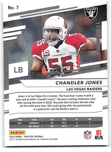 2022 Panini Prestige #7 Chandler Jones NM-MT Las Vegas Raiders Football