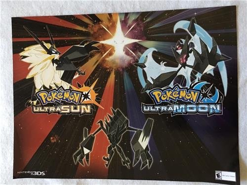 POKEMON ULTRA SUN AND MOON - 24"x18" D/S Original Video Game Poster Gamestop Foil 2017