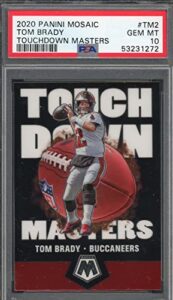 tom brady 2020 panini mosaic touchdown masters football card #tm2 graded psa 10