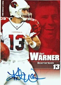 kurt warner signed football card with jsa coa