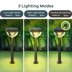 Linkind Solar Pathway Lights 8 pack, Warm White Bright LED Solar Outdoor Lights, Waterproof Solar Powered Garden Lights, Adjustable Solar Landscape Lights for Walkway Yard Driveway Backyard Decorative