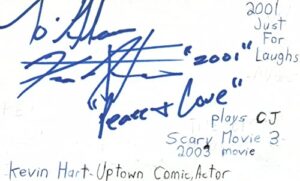 kevin hart actor comedian movie autographed signed index card jsa coa