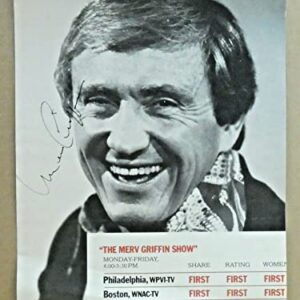 Merv Griffin Signed Magazine Photo with JSA Sticker No Card