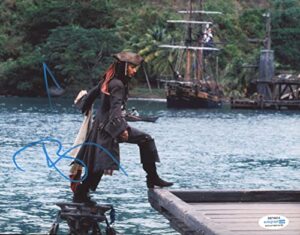 johnny depp”pirates of the caribbean” autograph signed ‘jack’ 8×10 photo c acoa