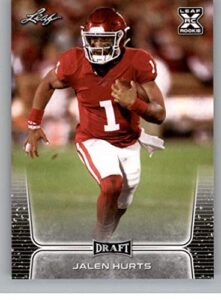 2020 leaf draft #15 jalen hurts rc – oklahoma sooners philadelphia eagles (rc – rookie card) nm-mt nfl trading football card