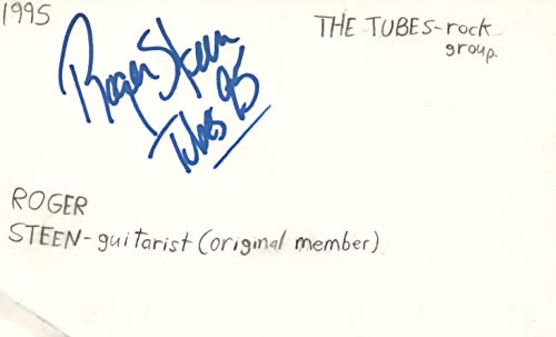 Roger Steen Guitarist Orig Member The Tubes Rock Band Signed Index Card JSA COA