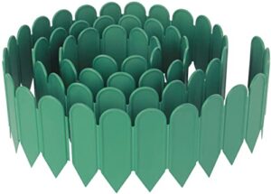 worth garden 10 feet landscape edging – flexible green outdoor decorative plastic border edging short mini fence 6” h x 10′ l – edge for lawn yard