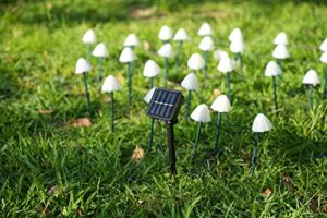 alpha decor mushroom decor with outdoor string lights, warm color mushroom solar light for yard, lawn, garden yard decoration