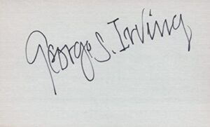 george s. irving actor 1976 george abbott tv movie signed index card jsa coa