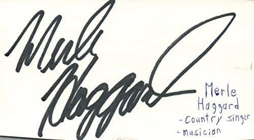 Merle Haggard Singer Musician Country Music Signed Index Card JSA COA