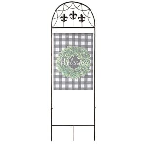 hogardeck garden flag holder stand – metal powder-coated garden flag arbor weather-proof yard flag pole garden flag stakes outdoor decor