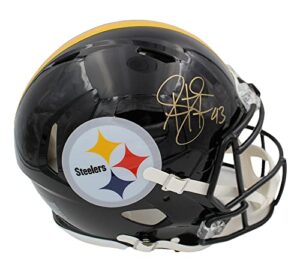 troy polamalu autographed/signed pittsburgh speed authentic black helmet