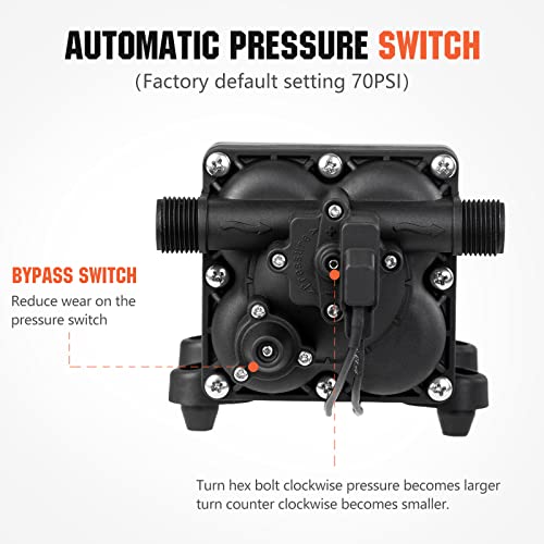 YOUNGTREE 110V Water Pump with Pressure Switch include Power Plug 5.5 GPM 70PSI 110VAC Water Pressure Booster Pump for Home Kitchen Bathroom RV Marine Yacht Garden Hose