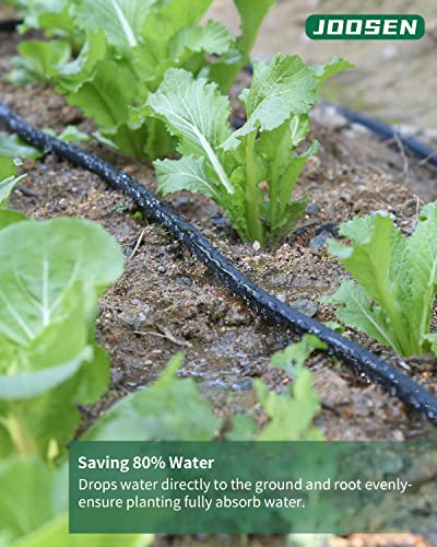 JOOSEN Soaker Hose 25ft 1/2" Flat Double Layer Consistent Drip Hose Saving 80% Water Leakproof Kink Free Vegetable Garden Hose