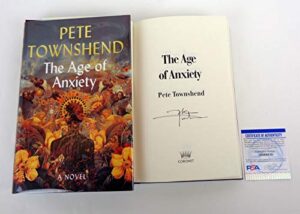 pete townshend the who signed autograph the age of anxiety book psa/dna coa b