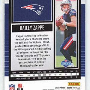 2022 Score #310 Bailey Zappe NM-MT RC Rookie New England Patriots Football NFL