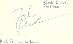 rich robinson guitarist black crowes rock band music signed index card jsa coa