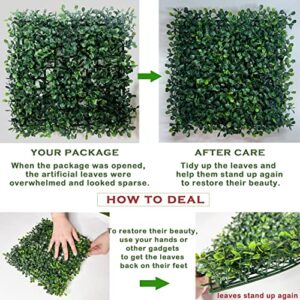 Bybeton Artificial Green Wall Panel,10"x 10"(12pcs) Boxwood Faux Grass Wall Panels for Interior Wall, Backdrop Wall,Garden Wall and Indoor Outdoor Plant Wall Decor