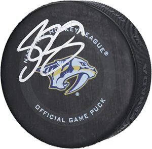 filip forsberg nashville predators autographed 2019 model official game puck – autographed nhl pucks