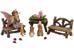 pretmanns fairy garden fairies figurines – fairy for fairy gardens – fairy garden accessories – miniature garden fairy bella & outdoor fairy garden supplies – fairy garden starter kit – 14 pieces