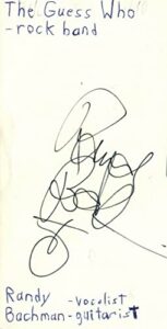 randy bachman vocalist guitarist guess who rock band signed index card jsa coa