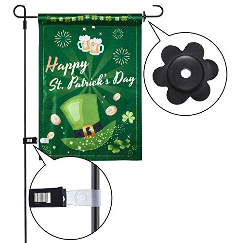 Chuangdi Happy St Patricks Day Garden Flag Spring Double Sided Saint Patty's Day Flag House Yard Shamrocks Flag for Terraces Porches Yards Holiday Decor Gifts (12 x 18 Inch)