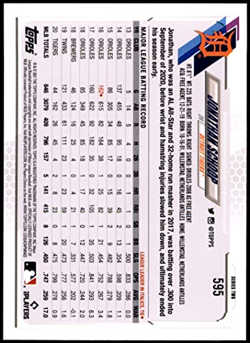 2021 Topps # 595 Jonathan Schoop Detroit Tigers (Baseball Card) NM/MT Tigers