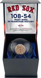 boston red sox most wins in franchise history crystal baseball with game-used dirt from the 2018 season – other game used mlb items