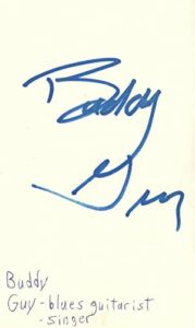 buddy guy guitarist singer blues rock music signed index card jsa coa