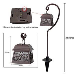 Maggift 4 Pack 22 Inch Hanging Solar Lights Multipurpose with 4 Shepherd Hooks Outdoor Solar Coach Lights