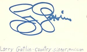 larry gatlin singer musician country music signed index card jsa coa