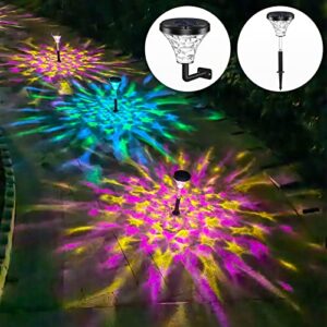 bright solar pathway lights outdoor 8 pack,color changing+warm white solar lights outdoor waterproof,garden solar powered path lights,led landscape lighting decorative for backyard yard walkway lawn