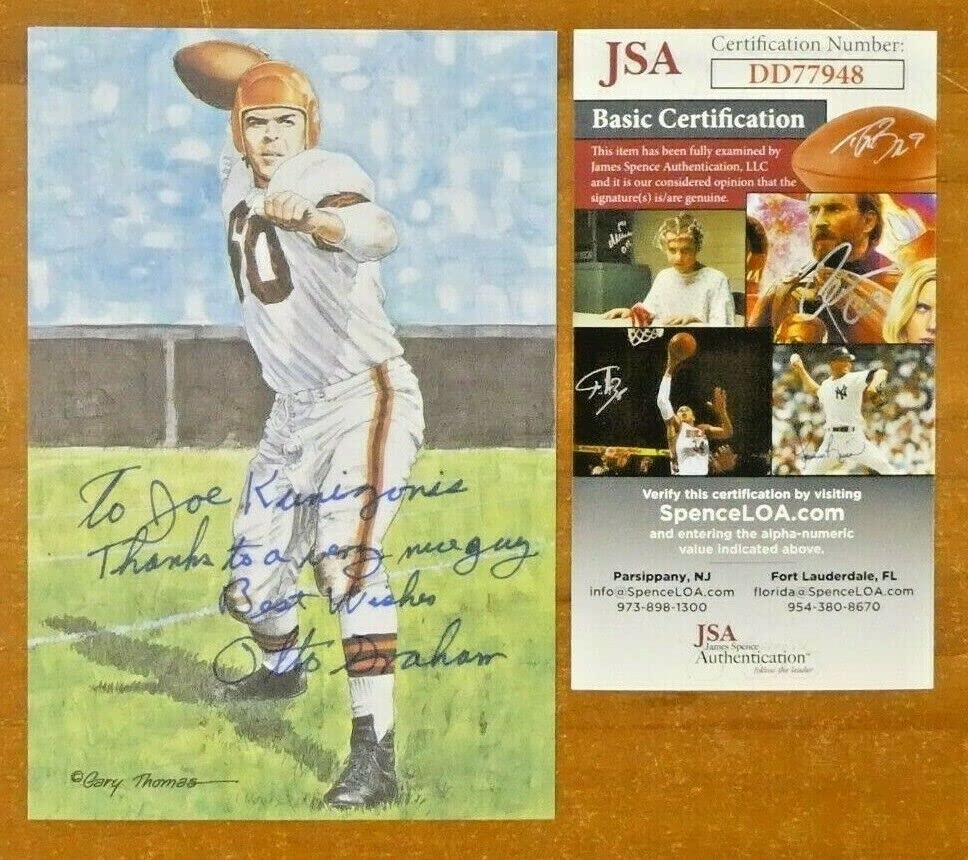 Otto Graham Cleveland Browns For NFL Art Card Autographed Signed JSA COA