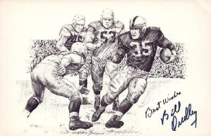 bill dudley football hof signed postcard with jsa coa