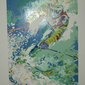 LEROY NEIMAN DOWNHILL SKIER PLATE SIGNED VINTAGE