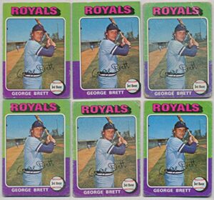 george brett 1975 topps #228 rookie 17 card lot rc