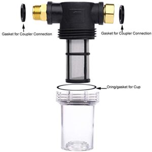 CREEXEON Sediment Filter Attachment for Garden Hoses and Pressure Washers 3/4" 100 mesh