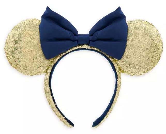 Disney Parks Headband - Walt Disney World 50th Anniversary - Minnie Mouse Sequin Ear Headband - Gold & Blue