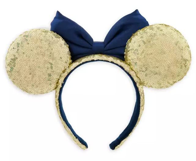 Disney Parks Headband - Walt Disney World 50th Anniversary - Minnie Mouse Sequin Ear Headband - Gold & Blue