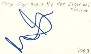 macy gray singer musician pop hip hop music signed index card jsa coa