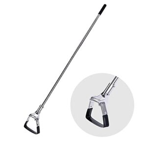 baraystus garden hoe for weeding long handle hula hoe stirrup hoe garden tool stainless steel poles adjustable long handle weeding hoe, 55.9-inch