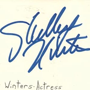 Shelley Winters Actress Movie Autographed Signed Index Card JSA COA