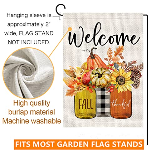 Doncida Seasonal Garden Flags Set of 10 Double Sided Burlap 12x18 Inch Welcome Easter Spring Holidays Garden Flag, Small Yard Flag for Outdoor Decorations